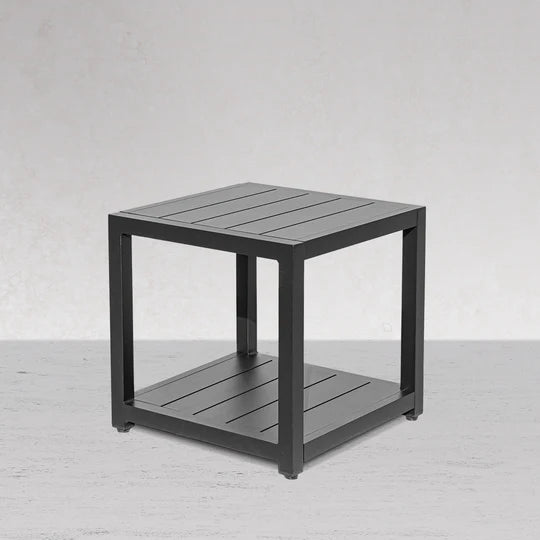 Black Square End Table Chestnut LUX — Patio Palace